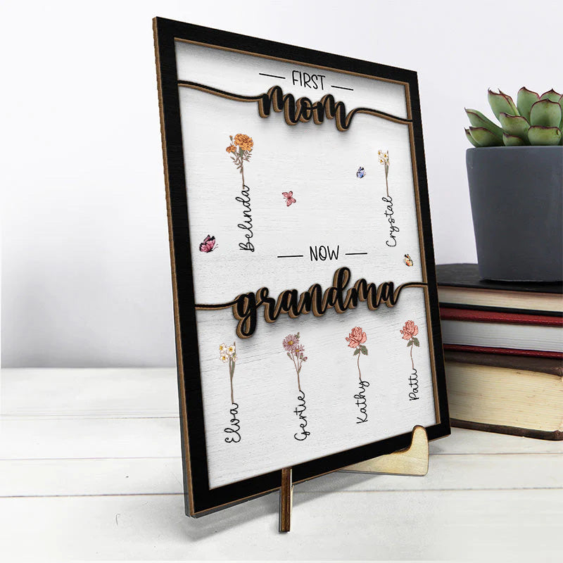 First Mom Now Grandma - Personalized Acrylic Plaque Frame – MyLoveCustom